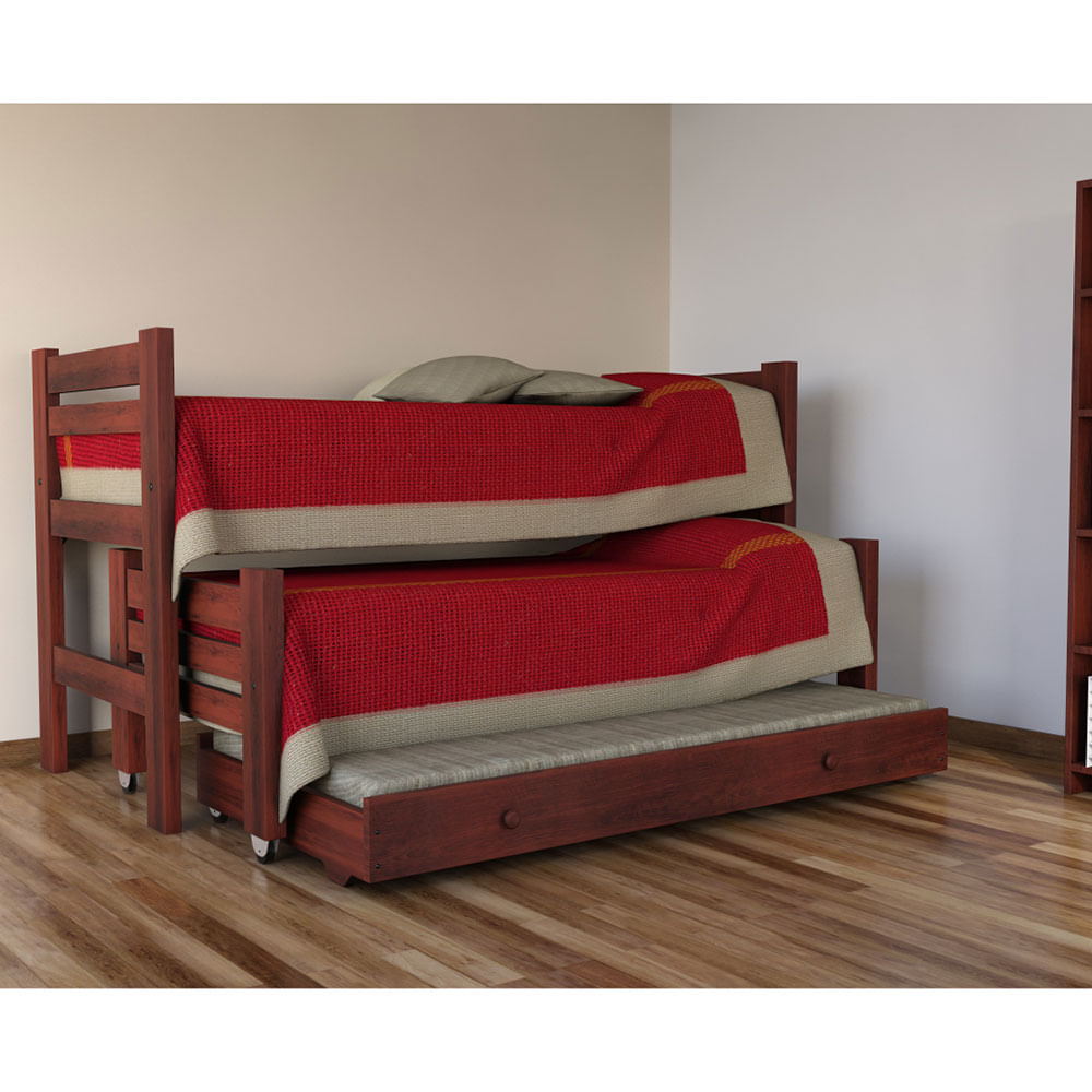 Cama Triple Inmacol 212/2 Pacifico Caoba