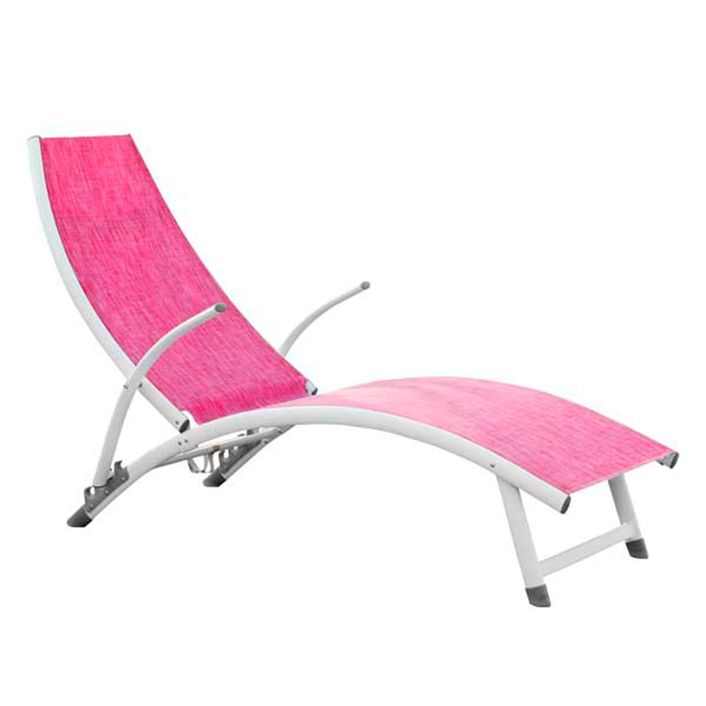 Reposera Laury 4 Posciones Aluminio Fucsia