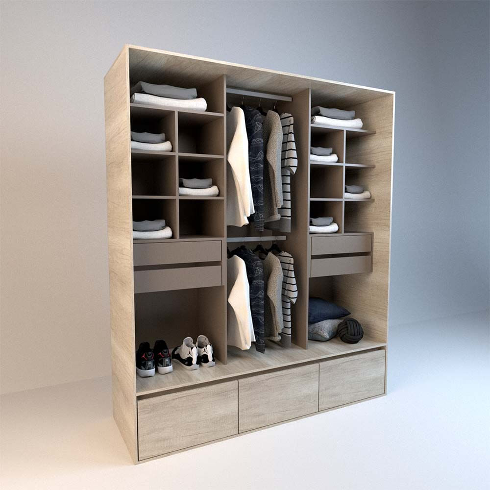 Vestidor Tables 6514 1.80 7c Nevado/gris