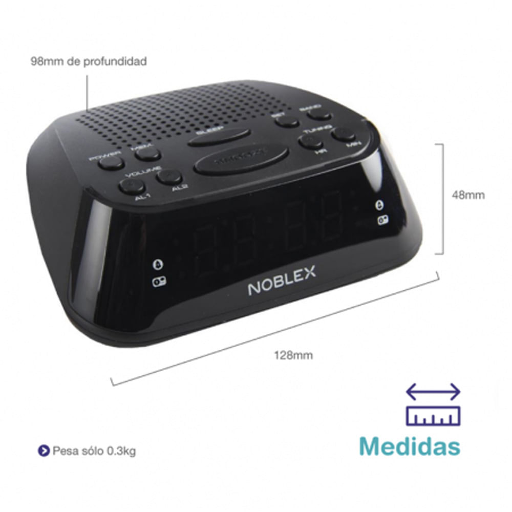 Radio Reloj Noblex Rj960p Am/fm